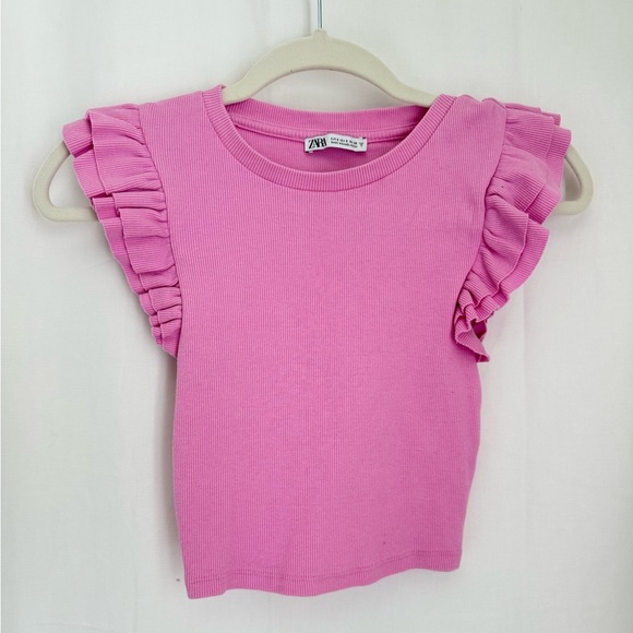 Zara | Tops | Zara Pink Ruffle Tank Top | Poshmark